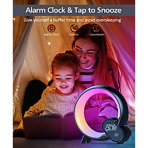 Smart Night Light for Kids,Wake Up Light Sunrise Alarm Clock,Ambient Light & Sleep Assistant 15 Soothing Sounds Baby Night Light,App,Bluetooth Speaker,Bedside Lamp,Timer,Remote Control,Ideal for GIF