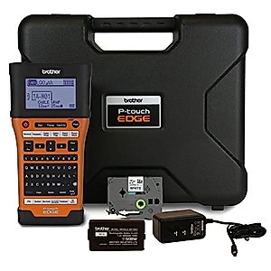Brother P-Touch Edge PT-E550W Electronic Label Maker, Industrial Wireless Handheld Labeler PTE550W, Orange - Up to 30mm/sec, 180 x 360dpi, Auto Strip Cuttter, Backlit LCD Screen