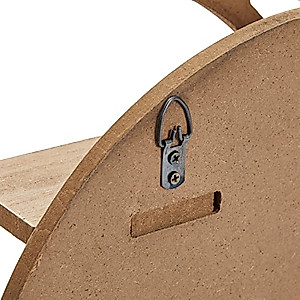 Farmlyn Creek Brown Wooden Moon Shelf, Rustic Wall Home Decor, Crystal Holder for Stones Display and Essential Oils (12 x 12 x 3 in)