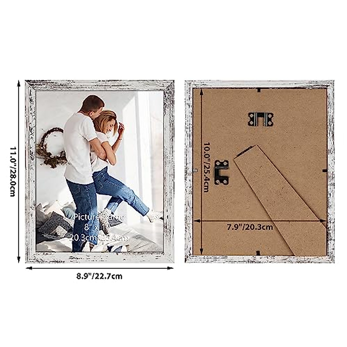 EdenseeLake 8x10 Picture Frame Set of 15, Distressed White Farmhouse Wood Photo Frame 8 by 10 for Wall or Tabletop Display