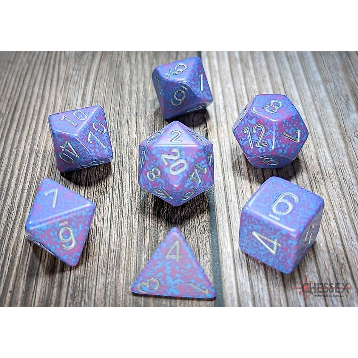 Chessex CHX25347 Dice-Speckled Silver Tetra Set