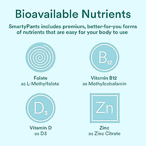 SmartyPants Prenatal Vitamins for Women, Multivitamin Gummies: Omega 3 Fish Oil (EPA/DHA), Biotin, Methylfolate, Vitamin D3, C, Vitamin B12, B6, Vitamin A, K & Zinc, 80 Count (20 Day Supply)