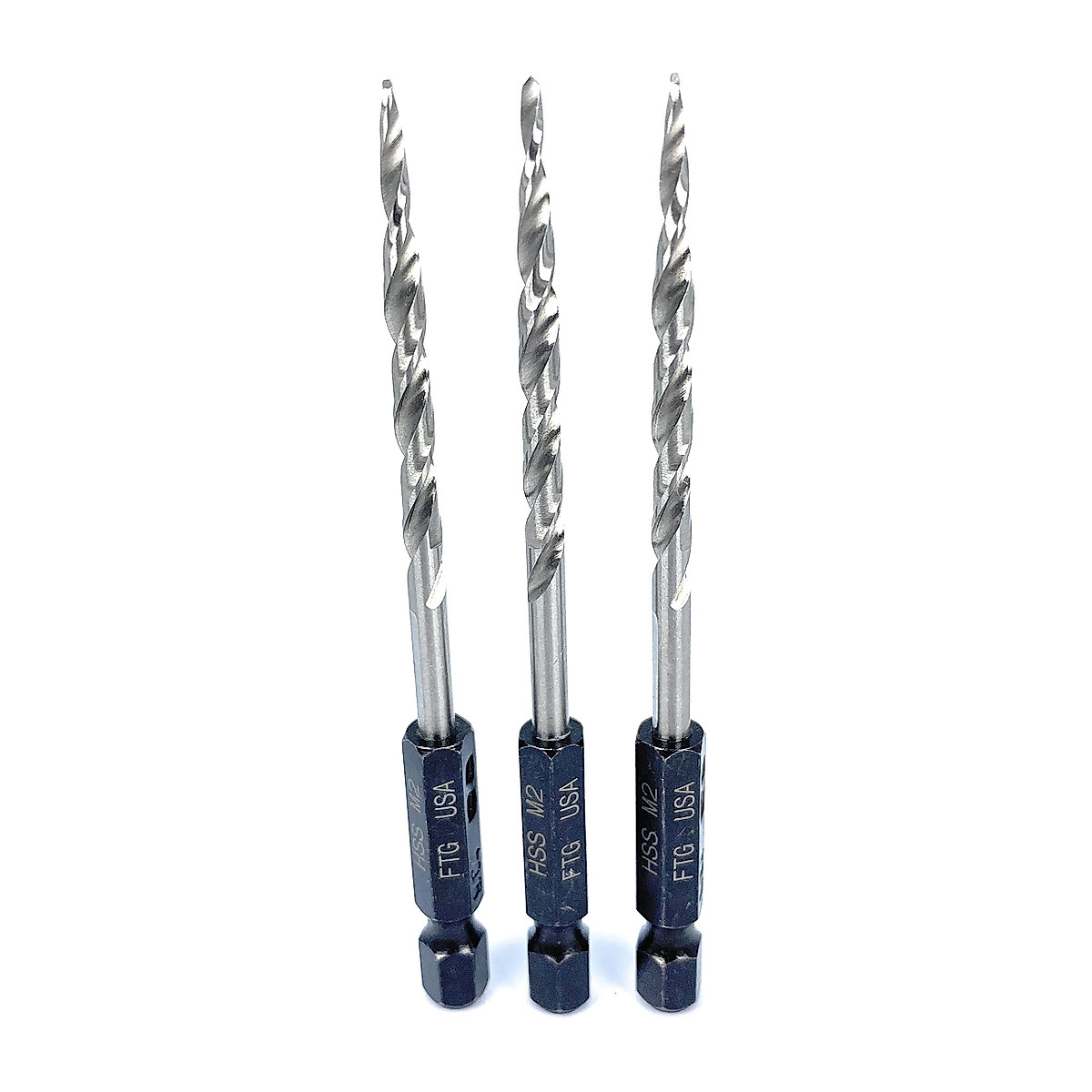 FTG USA Countersink Drill Bit Set 6 Pc #6 (9/64") Wood Countersink Drill Bit Pro Pack Countersink Set, with 3 Replacement Tapered Countersink Bits 9/64", 1 Stop Collar, 1 Hex Wrench