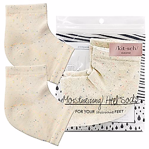 Kitsch Moisturizing Spa Socks - Gel Socks for Cracked Heel Repair | Heel Socks for Dry Cracked Feet | Dry Feet Treatment for Women | Cracked Feet Treatment | Toeless Socks for Women | Foot Care