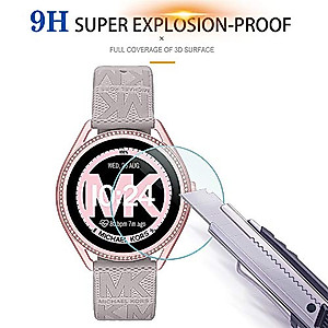 Suoman 3-Pack for Michael Kors Women's MKGO Gen 5E 43mm Screen Protector Tempered Glass for MK MKGO Gen 5E 43mm [2.5D 9H Hardness] [Anti-Scratch]