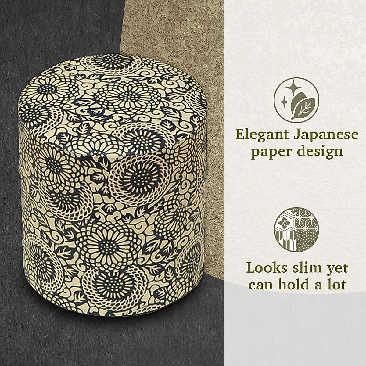 TIKUSAN Japanese Tea Canister Made in Japan Airtight Tea Leaf Storage (Small, Karakusa)