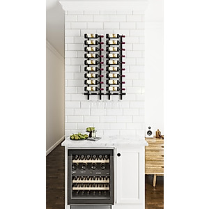 VintageView W Series (3 Ft) - 9 Bottle Wall Mounted Wine Rack (Satin Black) Stylish Modern Wine Storage with Label Forward Design