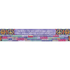 Barker Creek Double-Sided Spiritual Border with Inspirational Verse, Fruit of The Spirit, for Bulletin Boards, Reception Areas, Sunday School Classrooms, Homeschool Decor, 3” x 35’ (966)