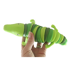 1 Alligator Wiggle - Gator Crocodile Reptile Large Articulated Jointed Moving Slug Toy - Unique