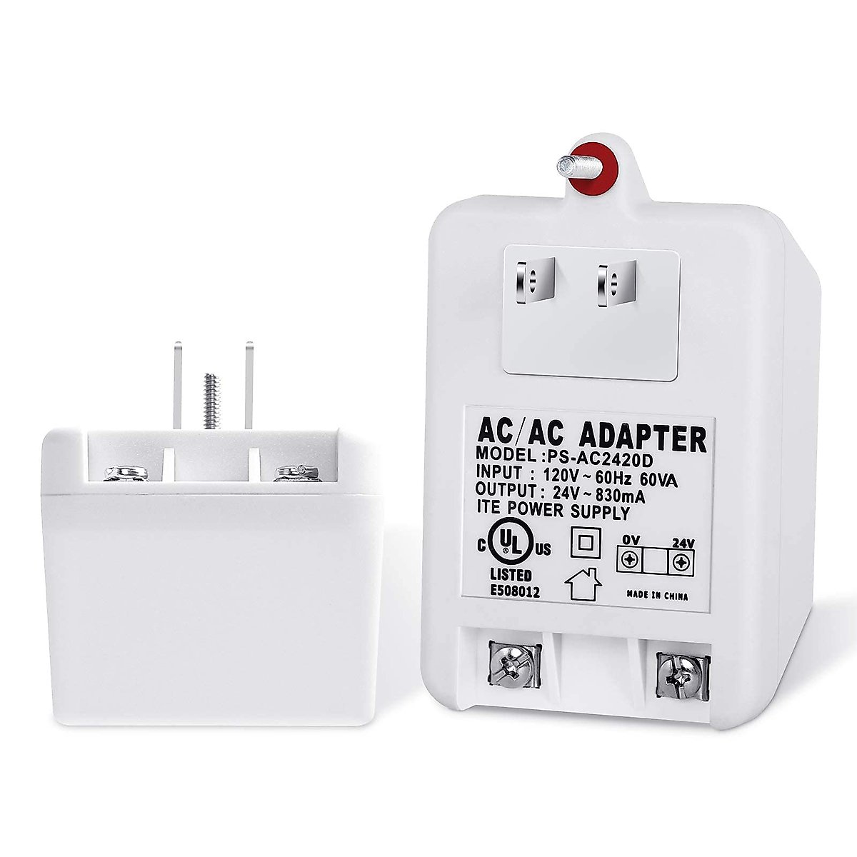 24V 830mA Thermostat and Doorbell Transformer, Wall Transformer with PTC Fuse Compatible with Nest, for Honeywell, Ecobee and Sensi Thermostat, Nest Hello and All of Doorbells