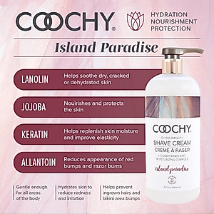 Coochy Intimate Shaving Cream | Shave Conditioner & Moisturizer for Face & Body | Ideal for Sensitive Skin Care, Anti-Bump | Island Paradise, 32 oz