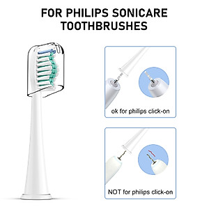 Toothbrush Heads for Philips Sonicare Replacement Brush Heads with Protective Cover Soft Dupont Bristles Electric Toothbrush Replacement Heads for Oral Health, 8 Pack