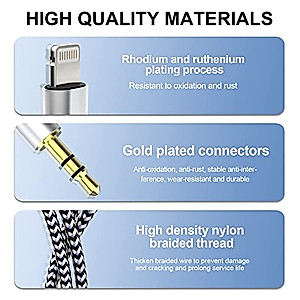 Aux Cord for iPhone, [Apple Mfi Certified] 3-in-1 iPhone Headphones Jack iPhone to car 3.5mm Aux Cord, Lightning to aux Adapter Compatible with iPhone 14/14Pro/13/13 Pro/13 Pro Max/12/12 Pro Max/11