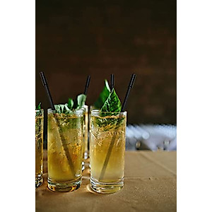 Silicone Tip Paper Straws - 250 pack - 7 3/4 inch Unwrapped Paper Drinking Straws with Silicone Tips (Black)