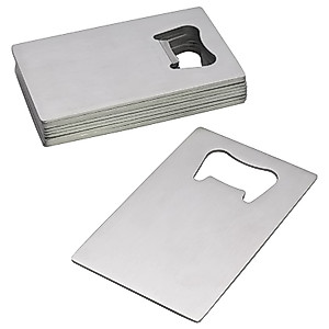 Ponpong Stainless Steel Credit Card Beer Bottle Openers, 10 Pieces