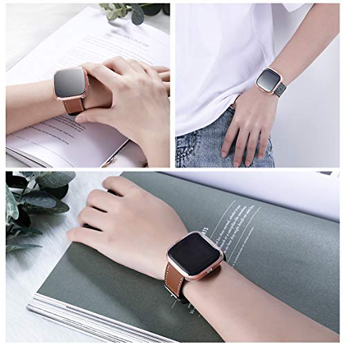 Maledan Compatible with Fitbit Versa 2 Screen Protector Case, 3 Pack Clear Ultra Thin Full Protective Case Cover Scratch Resistant Shock Absorbing for Versa 2 Smartwatch Bands Accessories