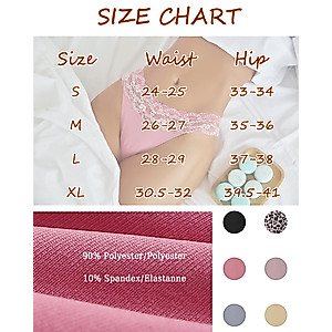 ALL OF ME Sexy Thongs for Women Seamless Underwear V-shape Lace Waistband T-back Tangas for Ladies 6 Pack S-XL