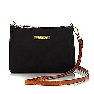 JOY & IMAN Alexandria Leather Tote Crossbody Zip Pockets Cognac NEW 539-083