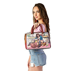 Nicole Lee Journey of Stephanie Boston Bag, Vegan Leather Medium Doctor Bag with Optional Crossbody Strap