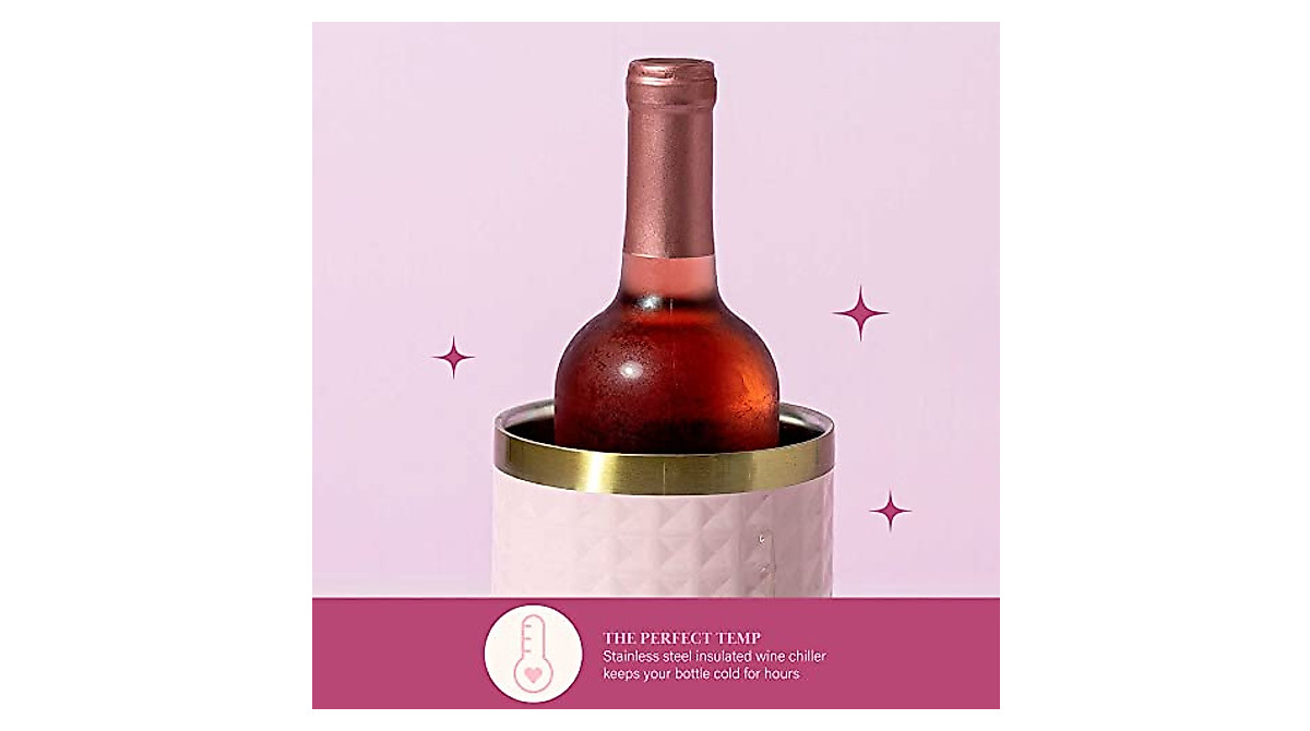 Paris Hilton Pink Wine Chiller Set - Stylish & Insulated