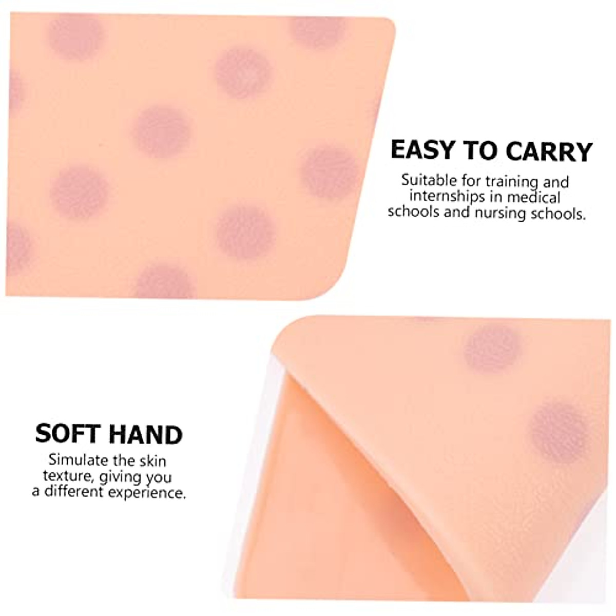 ULTECHNOVO 4pcs Mannequins Test with Artificial Subcutaneous Pads for Injection Skin- Spots Iv Pad Skin Nursing Training Injecting Mannequin Model Supplies Silicone Use Point Generic