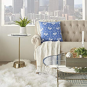 Mina Victory Life Styles Hummingbirds Blue 18" X 18" Throw Pillow