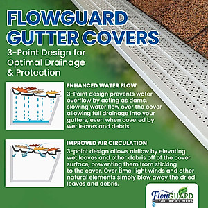 FlowGuard Premium 50-Year Gutter Cover System - White - 5 Inch Aluminum Gutter Guards, 102 Feet - By FlexxPoint