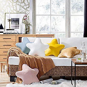 Ashler Cute Star Shaped Throw Pillows, Pink 3D Decorative 18x18 in Velvet Plush Pillow, Soft Preppy Pillows for Living Room and Bedroom