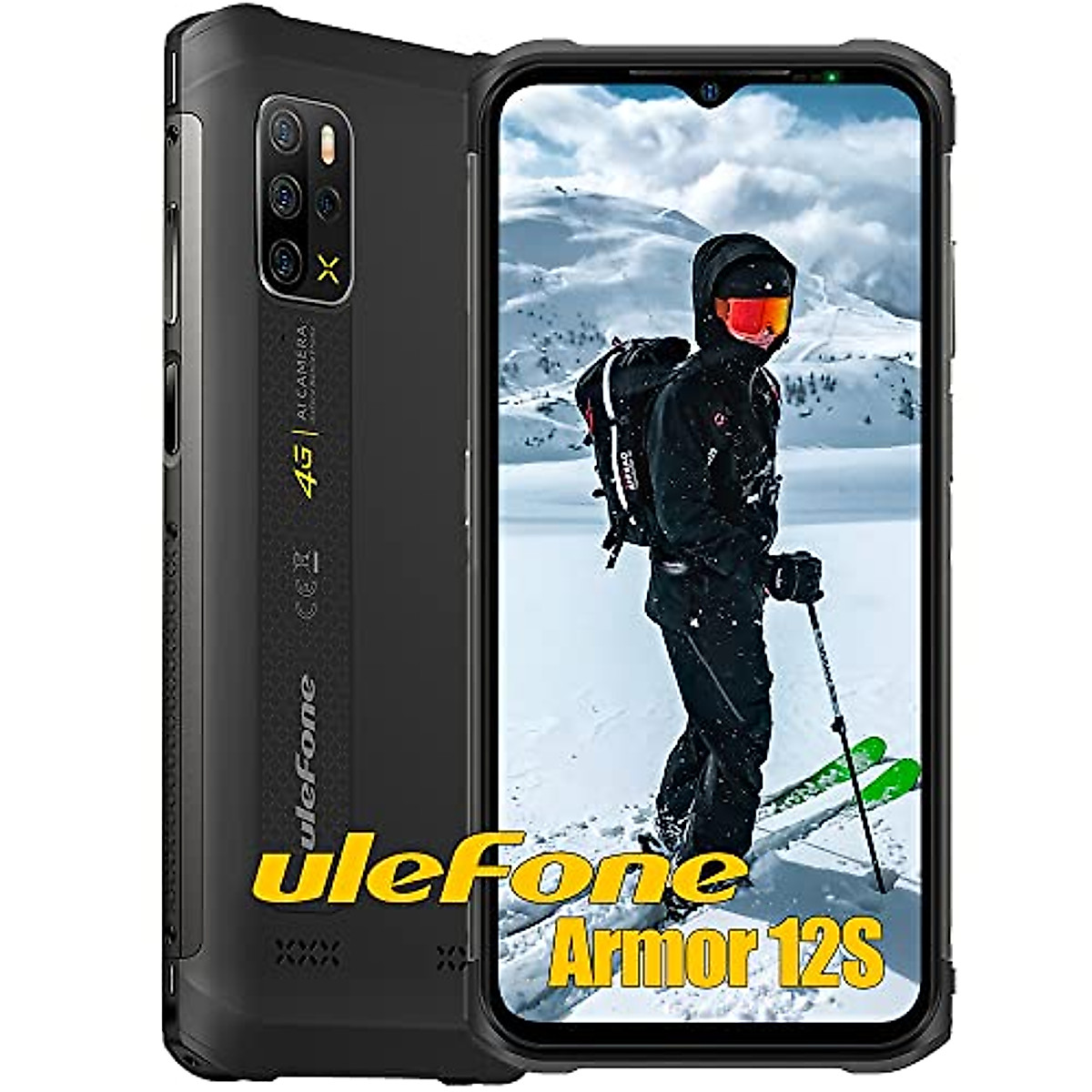 Ulefone Armor 12S Unlocked Rugged Smartphone 2023, MTK G99 13GB+128GB Waterproof Cell Phone, Android 12, 50MP Camera, 6.52" HD+, 5180mAh, Dual SIM 4G Rugged Phone NFC OTG GPS Wireless Charge, Black