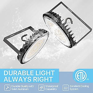 HYPERLITE high Bay led Shop Lights: 150W UFO led high Bay Light for barn Shop Garage Warehouse Factory Gym Lighting Industrial and Commercial UFO Lights