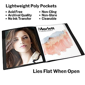 Dunwell Binder with Plastic Sleeves 24-Pocket - Presentation Book 8.5x11 (Black), Portfolio Folder with 8.5 x 11 Sheet Protectors, Displays 48 Pages Letter Size Documents, Kids Artwork, Acid Free