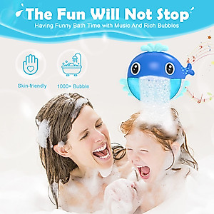 ULexuChi Bath Toys, Bath Bubble Maker, Bathtub Bubble Machine Whale, Bath Time Toys for Toddlers, 1000+ Bubbles Per Minute, 12 Children’s Songs, Baby Shower Toy, Gift for Kid Boy Girl