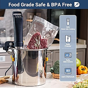 Vacuum Sealer Bags, 50 Count 8x12inch Vacuum Seal Bags Fits for Food Saver, Geryon and Other Vacuum Sealer Machines, BPA Free & Heavy Duty Safe for Food Storage, Meal Prep and Sous Vide