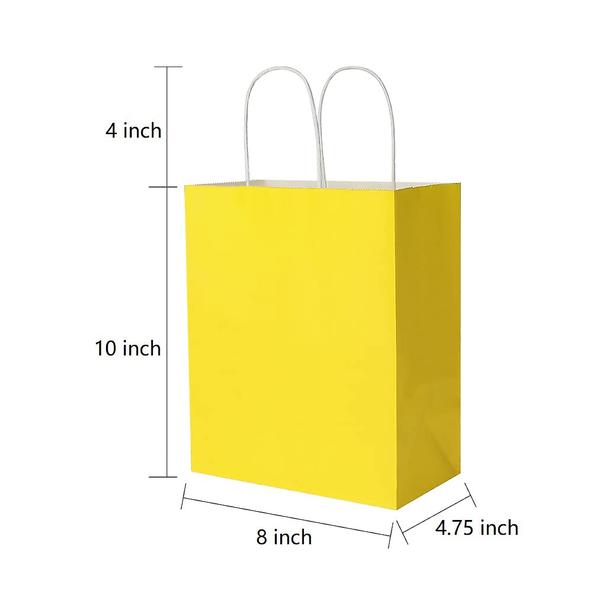 Each 100 Pack Medium Fuchsia & Yellow Kraft Paper Gift Bags with Handles Bulk