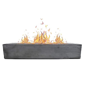 ROUNDFIRE Large Rectangle Tabletop Fire Pit - Portable Bioethanol Fireplace for Indoor & Garden (Classic Finish)