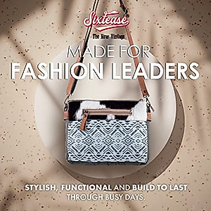 SIXTEASE Crossbody Bag for Women Vintage Style Genuine Leather, Upcycled Canvas, Rug, or Hair On - Cross Body Womens Bags with Inside Zipper Pockets - Fusion Beloved