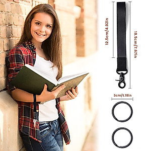 XCHIN Hand Wrist Lanyard Key Chain Holder, Black Wristlet Strap for Key for Women & Men, Short Keychain Lanyard for Car Key