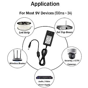 AlloverPower 9V 3A 27W DC Power Supply Adapter Power Cord Charger for Schwinn Exercise Bike or Arduino UNO R3, for Crosley Cruiser CR8005A, for Elliptical Trainer【NOT for Pedal】