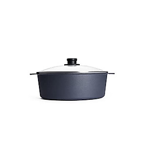 Woll Plus/Diamond Lite Induction Oval Roaster with Lid, 6.3 Quart, 10, Gray