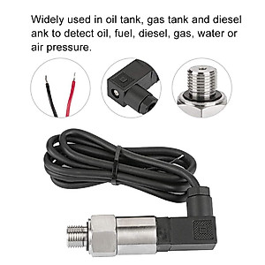 Pressure Transducer, Water Pressure Transducer 4-20mA Output G1/4" Silicon Pressure Transmitter Transducer for Water Gas Oil(0-0.5MPA)