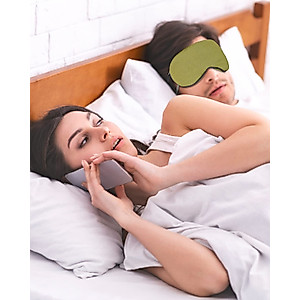 Hochoek Ice-Cold-Silk-Sleep-Mask Eyeshade Eye-Mask Eye-Cover - Double-Sided Warm and Ice-Cold Series (Classic Grey/Deep Rock Ash+Green/Beige+Dark Blue/Light Pink)