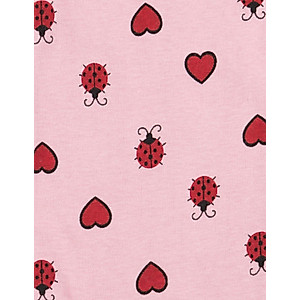 Leveret Kids & Toddler Boys Girls Footed Pajamas 100% Cotton Ladybug w/Heart (Size 3-6 Months)
