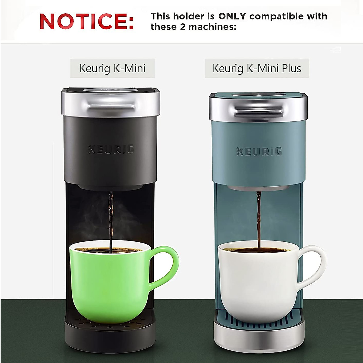 Gevoli K Cup Organizer for Single Serve Keurig K-Mini and K Mini PLUS Coffee Makers - Space Saving Modern Acrylic Kcup Pod Holder (10 Pod Capacity)