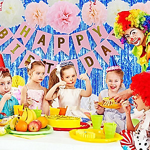 JVIGUE 3 Pack Foil Curtains Metallic Foil Fringe Curtain for Birthday Party Photo Backdrop Wedding Event Decor (Blue)