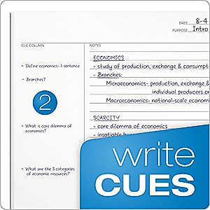 Oxford FocusNotes Note Taking System 1-Subject Notebook, 11 x 9 Inches, White, 100 Sheets (90223) - Black