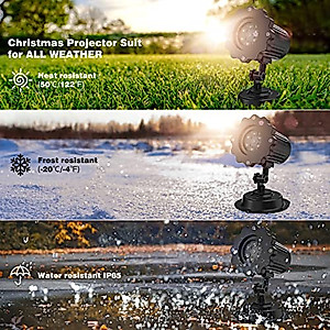 (2022 Version)Christmas Projector Lights Outdoor with Remote Control Timer, IP65 Waterproof, Wall Mountable, 14.76ft Cable, Snowflake Projection Lamp for Xmas Holiday New Year House Party Decoration