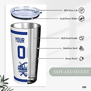 Los Angeles Custom Baseball 20oz Tumbler,Add Personalized Name And Number,Personalized Travel Coffee Mug, Stainless Steel, Insulated, Keep Drinks Cold And Hot,Gifts For Baseball Fans