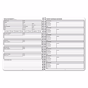 BookFactory Rental Property Record Book/Landlord Renter Record Keeping Log Book - Wire-O, 100 Pages, 8.5" x 11" (LOG-100-7CW(RentalProperty)-RX)