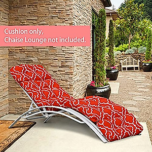 Aoodor 72“ x 22” x 6" Patio Furniture Chaise Lounger Recliner Cushion Fabric Slipcover Foam - Flower Pattern
