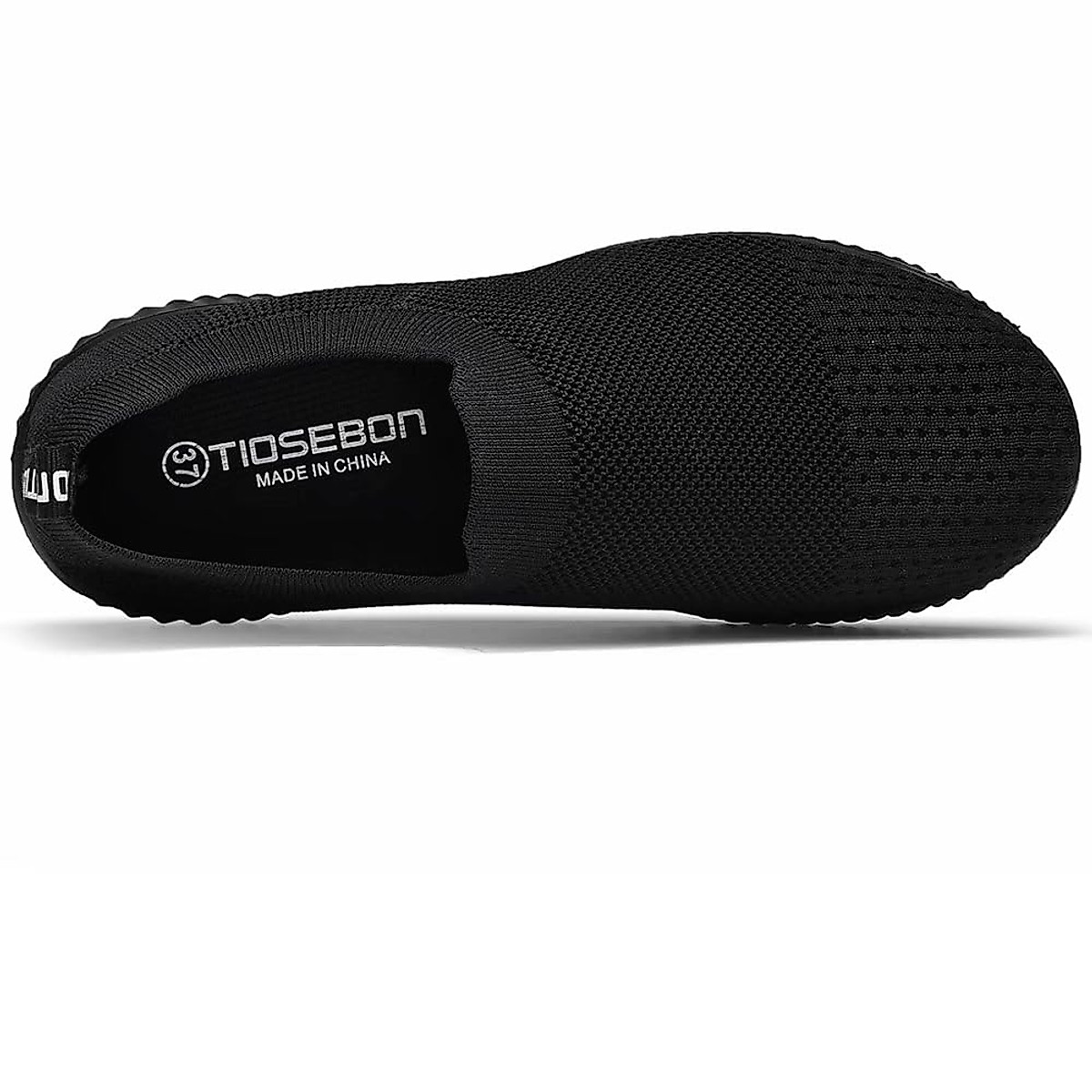 LANCROP Women's Walking Nurse Shoes - Mesh Slip on Comfortable Sneakers 5 US, Label 35 All Black